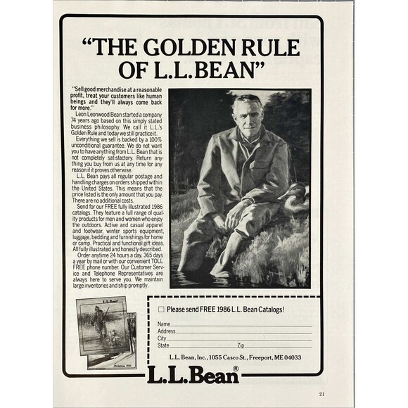 L.L. Bean | Art | Ll Bean The Golden Rule Picture Leon Leonwood Bean ...